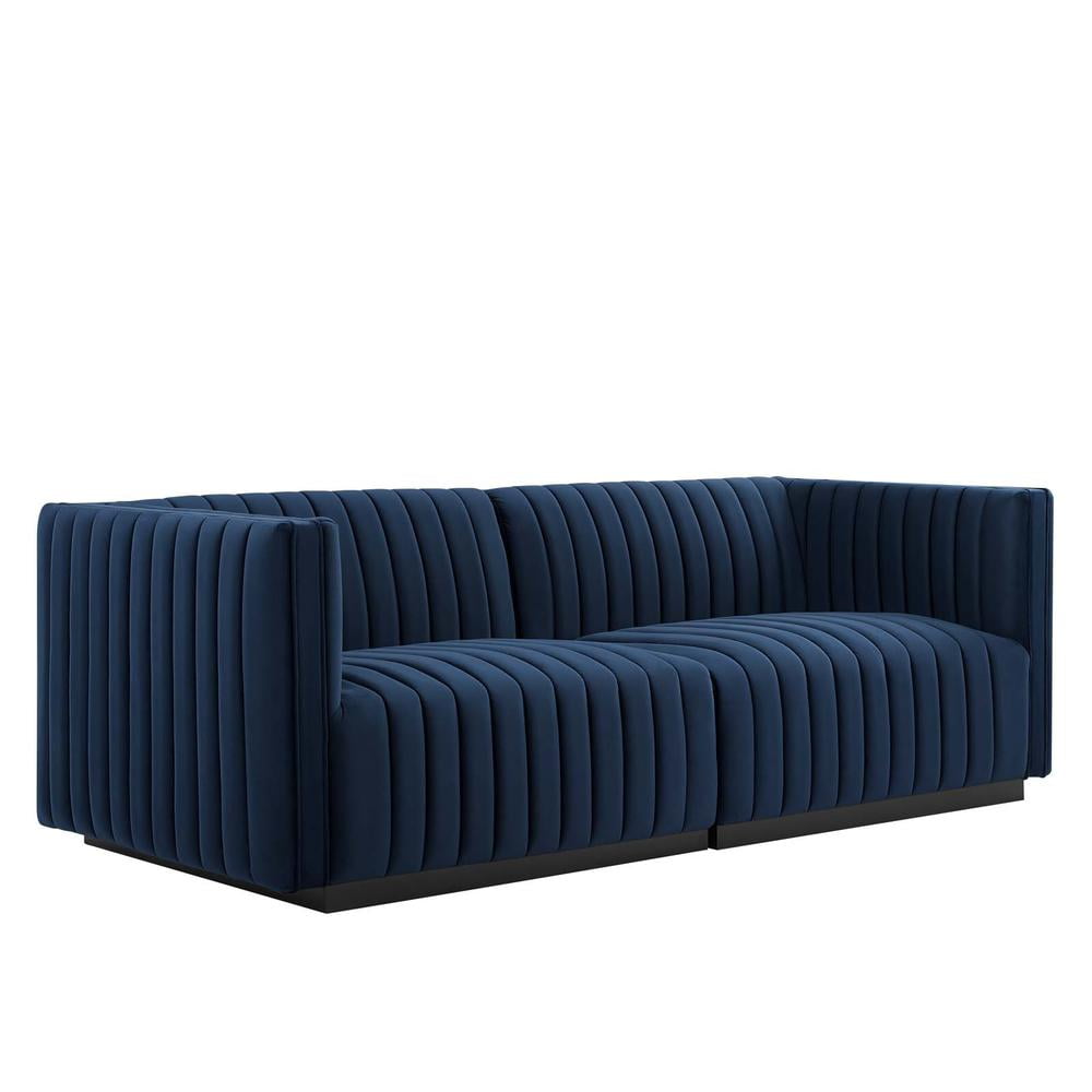 Conjure Channel Tufted Performance Velvet Loveseat-EEI-5764-BLK-COG ...