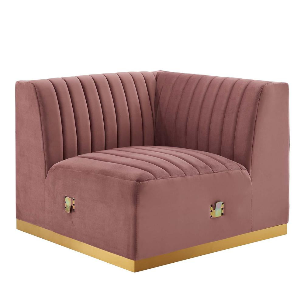 Conjure Channel Tufted Performance Velvet Right Corner Chair - Walmart.com