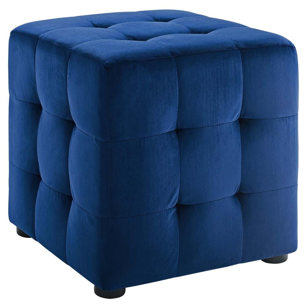 Modway Contour Tufted Cube Performance Velvet Ottoman in Navy - Walmart.com
