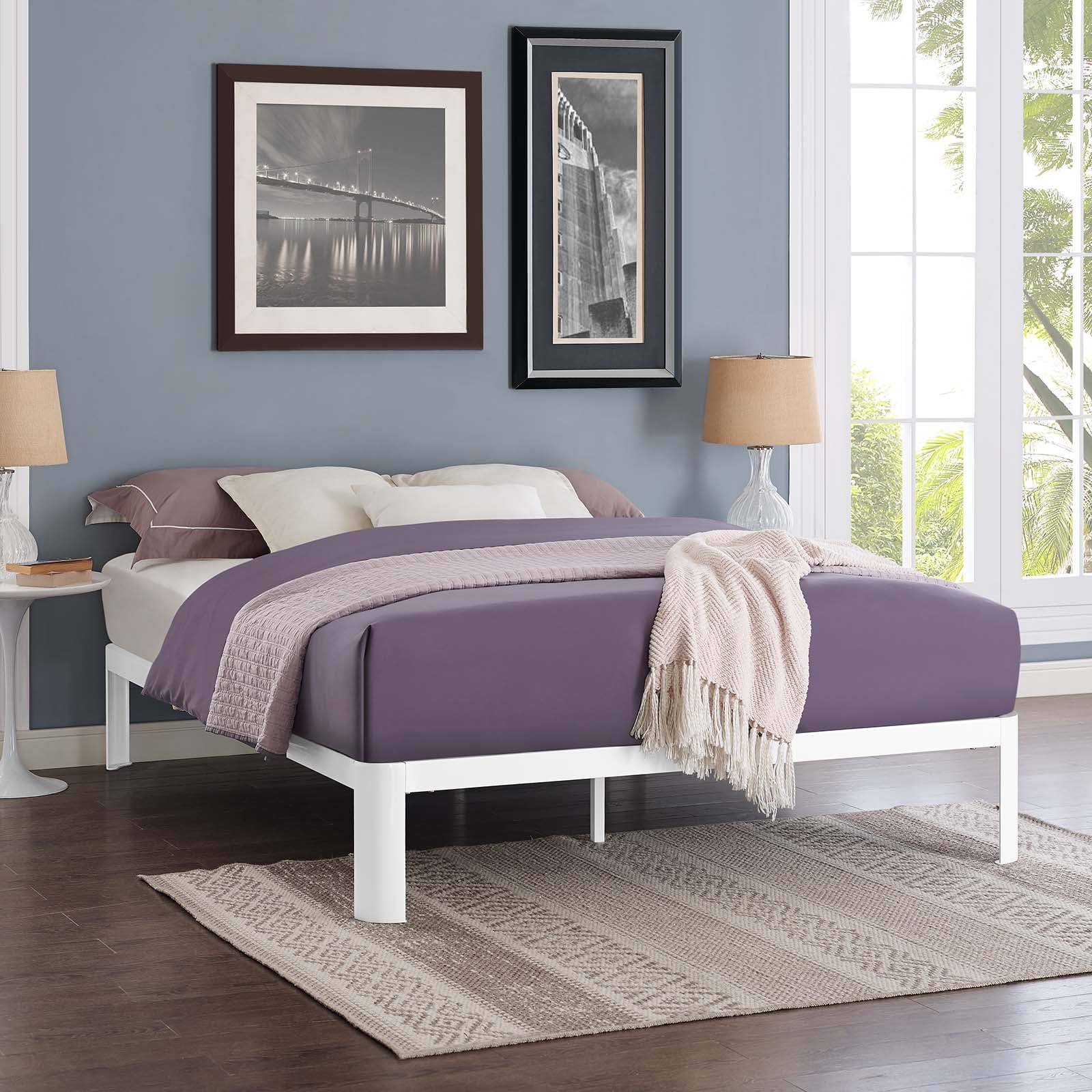 Modway Corinne Queen Bed Frame in White - Walmart.com