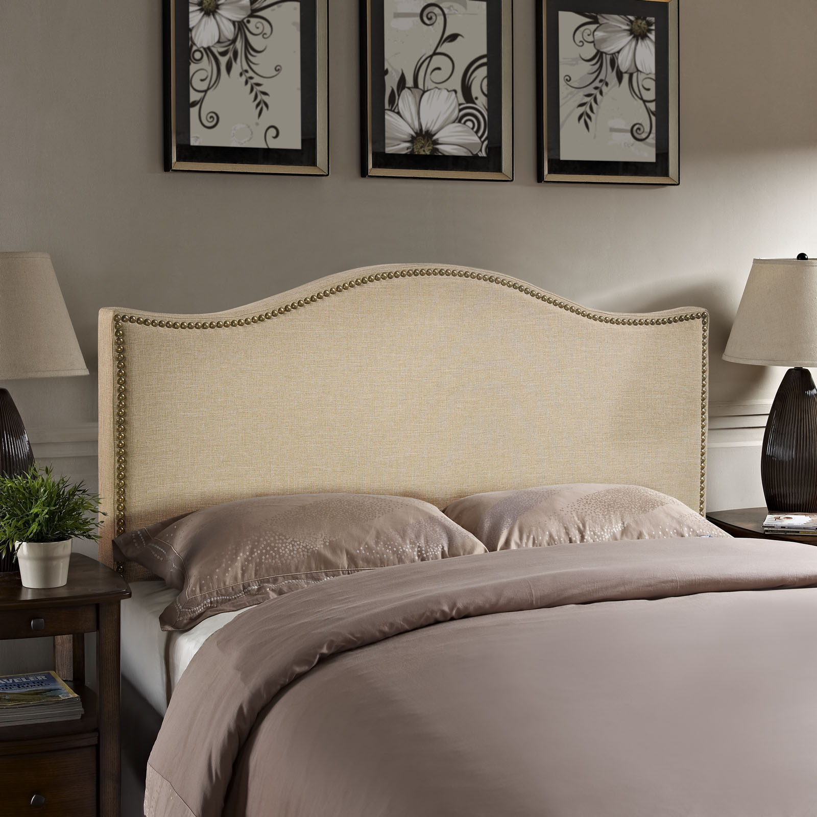 Baxton Studio Geneva Modern and Contemporary Upholstered Headboard ...