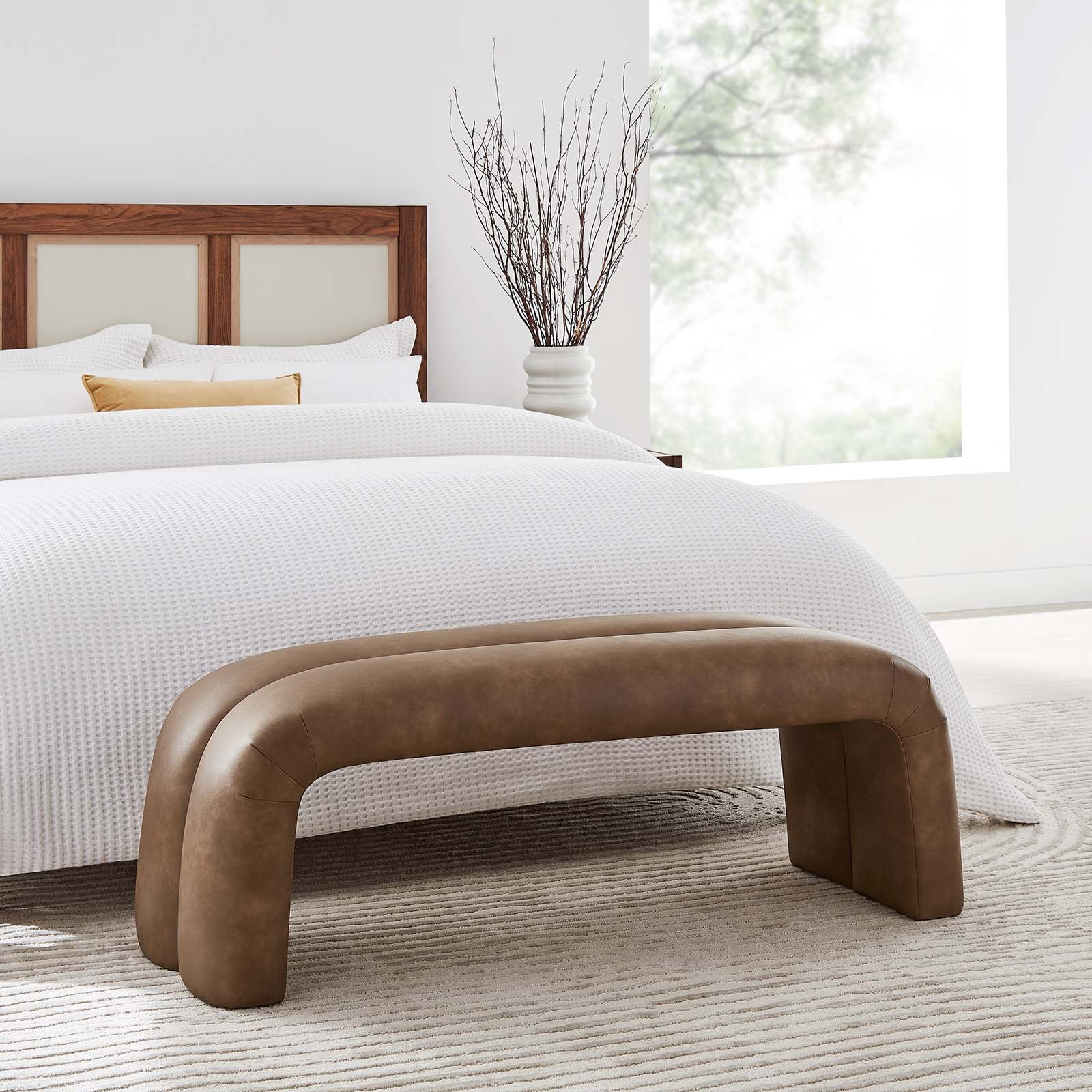 Dax Accent Bench in Brown - Walmart.com