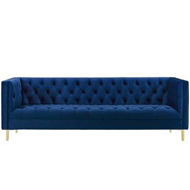 Modway Delve Performance Velvet Sofa in Navy - Walmart.com
