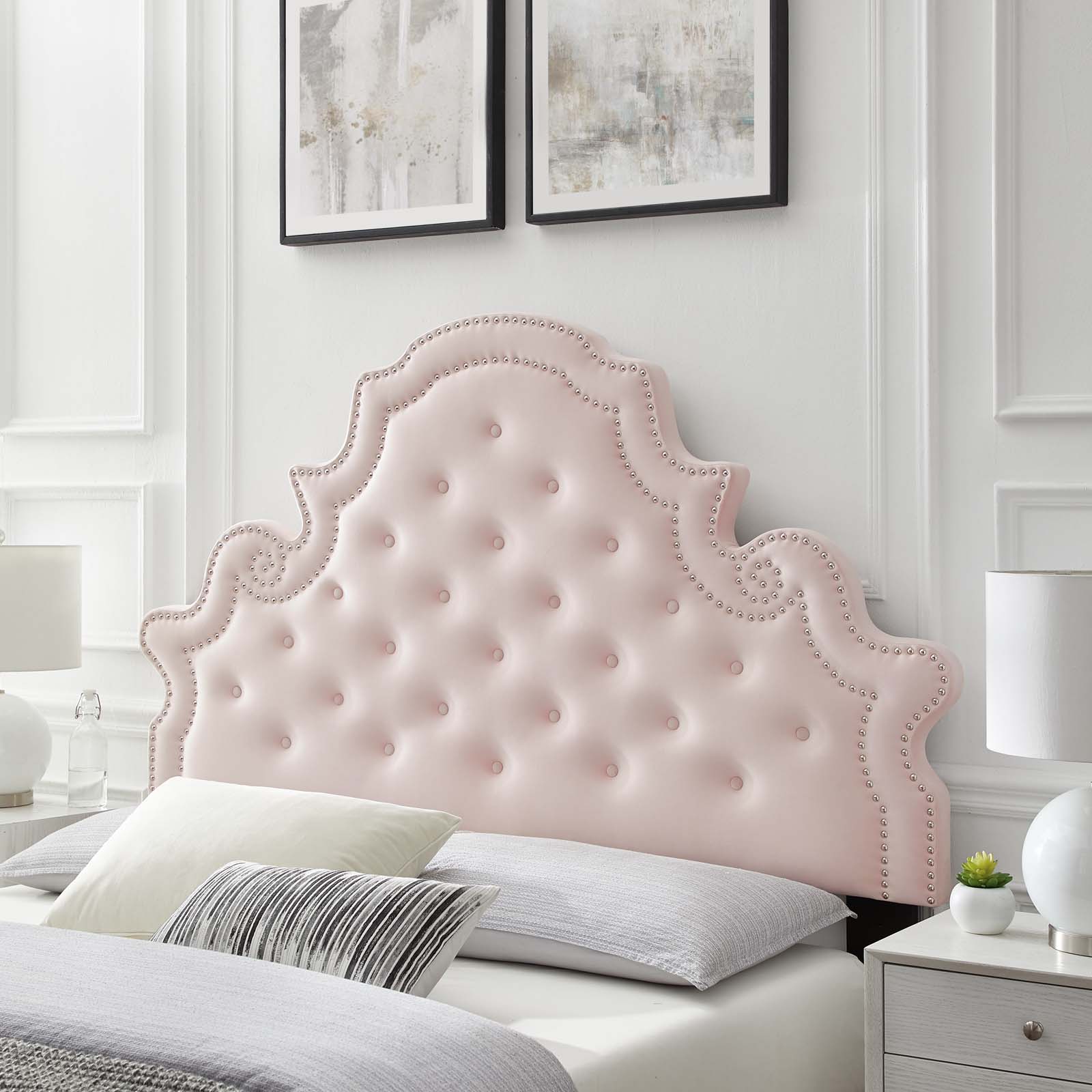 Modway Diana Tufted Performance Velvet Full/Queen Headboard in Pink ...