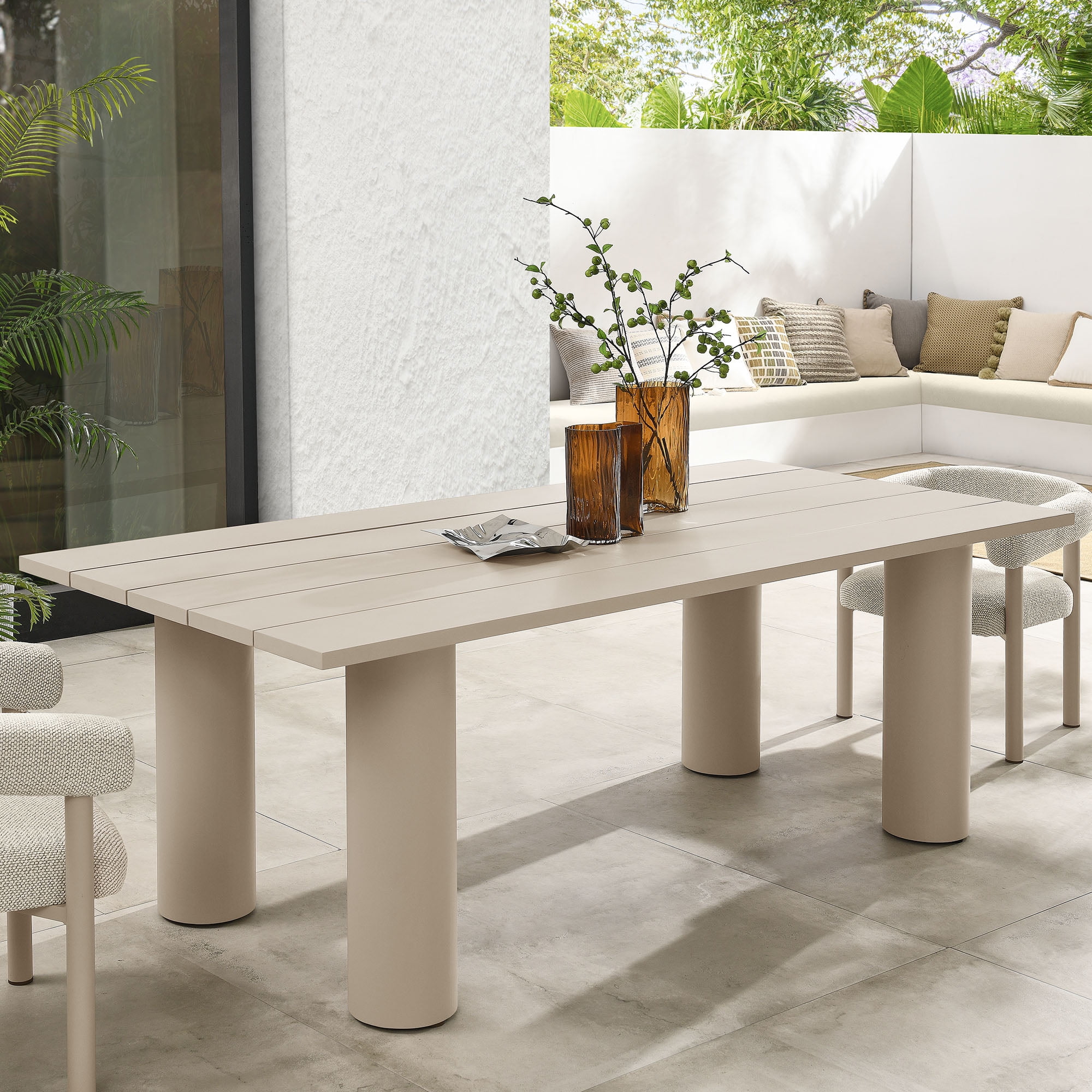 Modway Taupe Dining Table for Restaurant Outdoor Spaces - Walmart ...