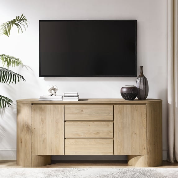 Modway, Duval Sideboard Storage Cabinet, 71 Inch, Hickory Frost, Soft ...