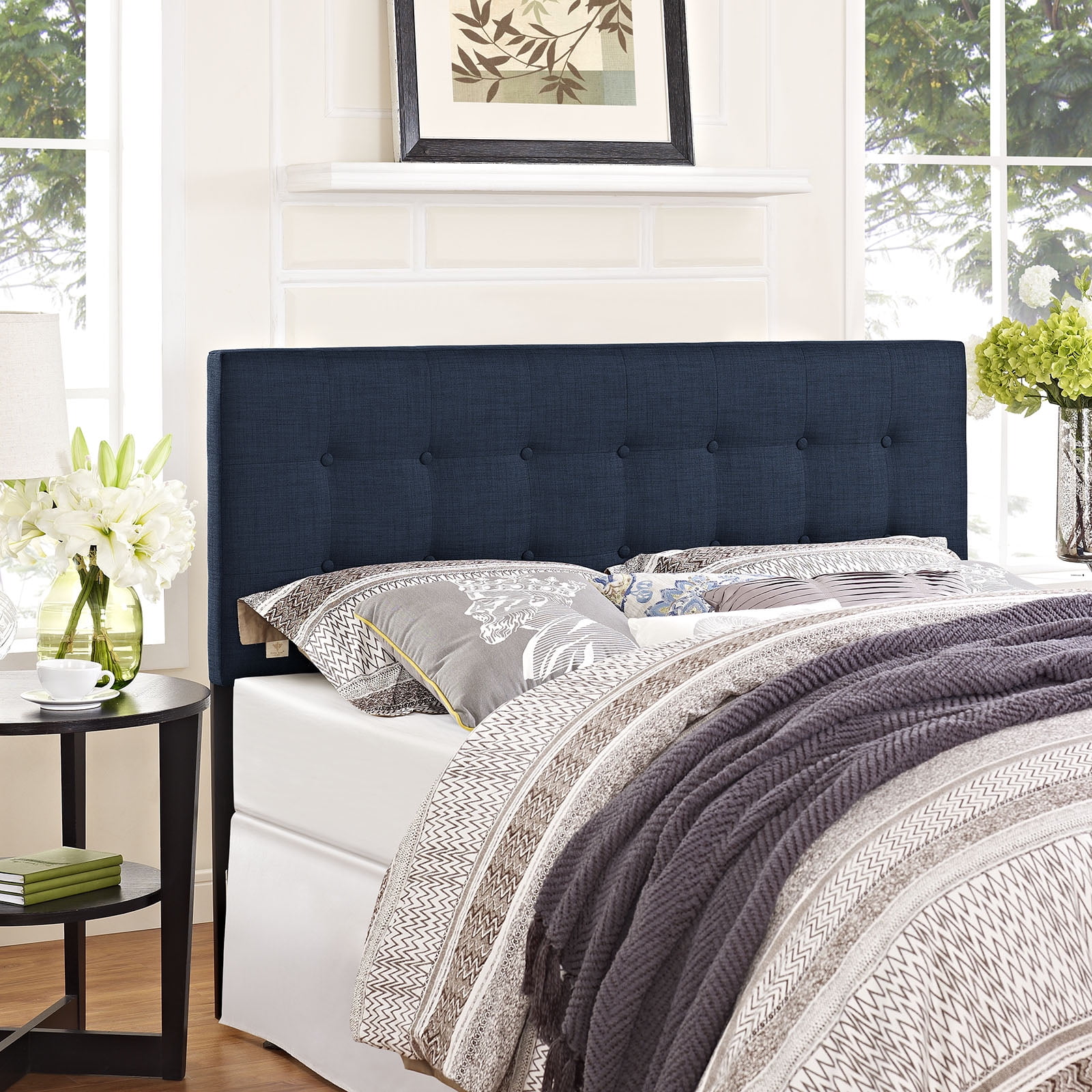 Modway Emily Tufted Full Upholstered Headboard for Dorm, Multiple ...