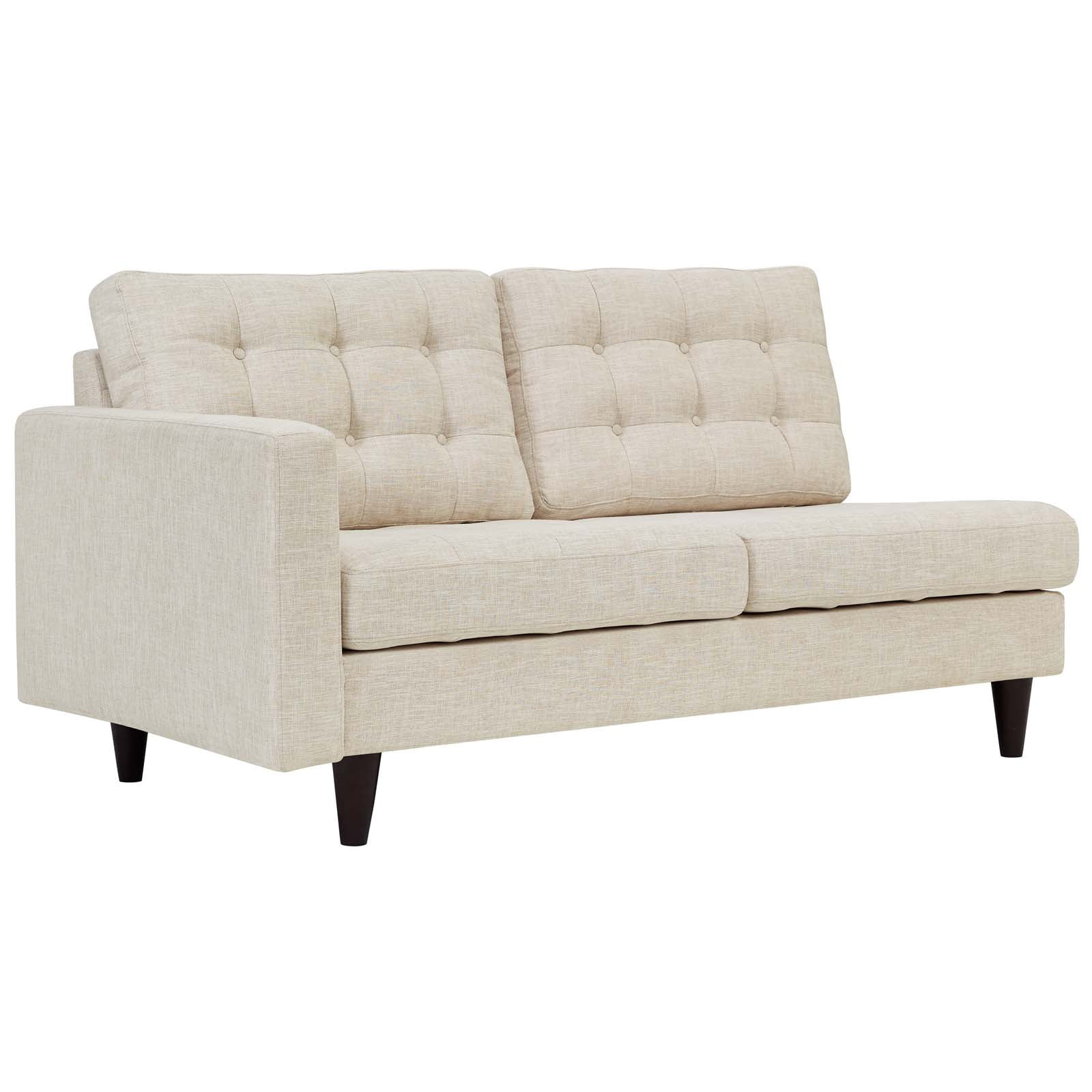 Modway Empress Left-Facing Upholstered Polyester Fabric Loveseat in ...