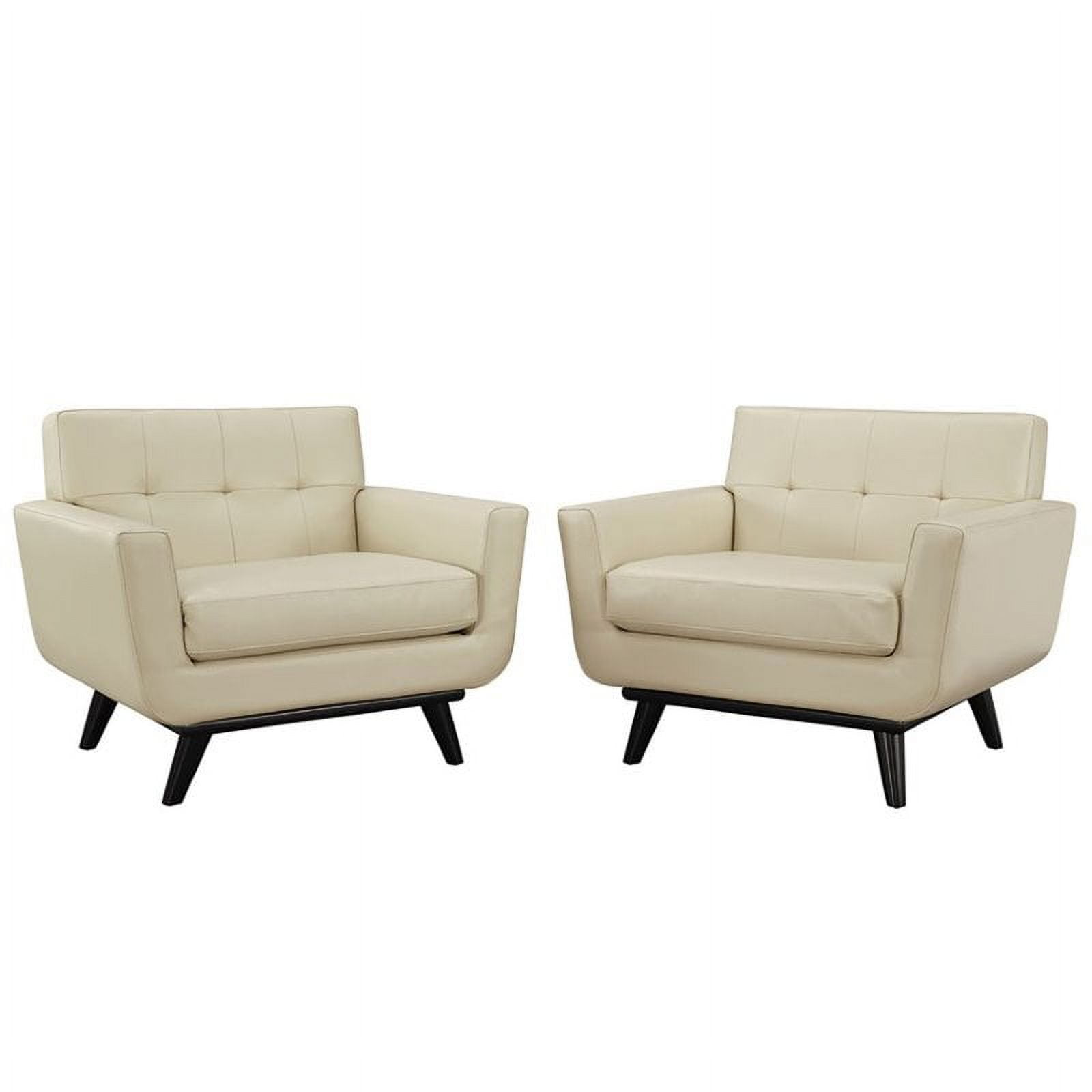 Modway Engage Leather Accent Chair in Beige (Set of 2) - Walmart.com
