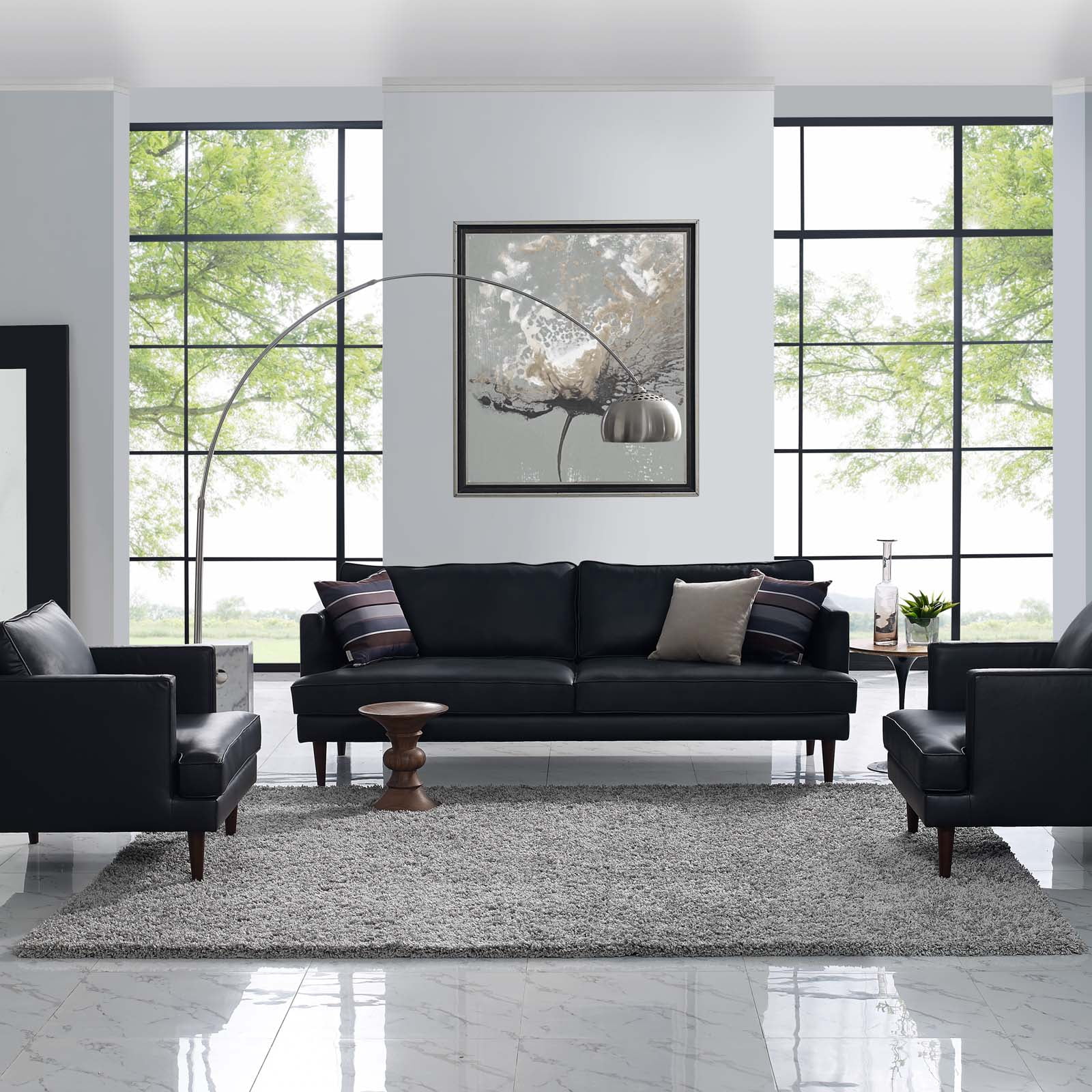 Modway Enyssa Solid 8x10 Shag Area Rug in Silver Gray - Walmart.com