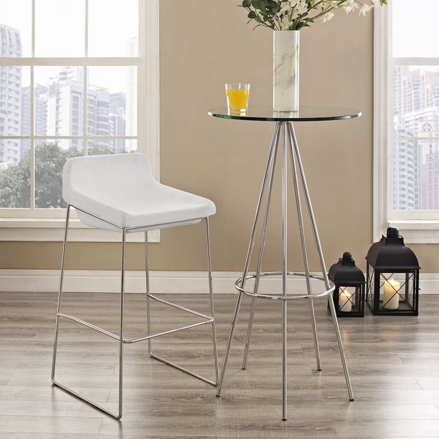 Modway Garner Bar Stool in White - Walmart Business Supplies