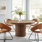 "Modway Mid-Century Modern Gratify 60"" Round Dining Table in Walnut" - Walmart.com