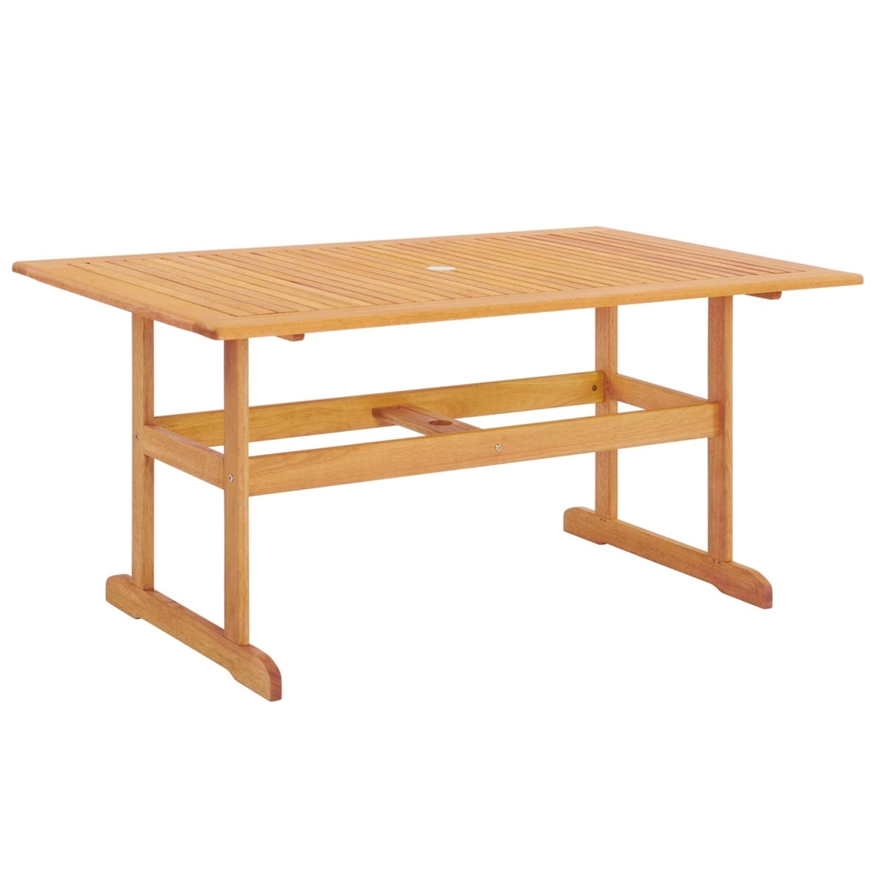 Modway Hatteras 59" Rectangular Wooden Outdoor Patio Dining Table in ...