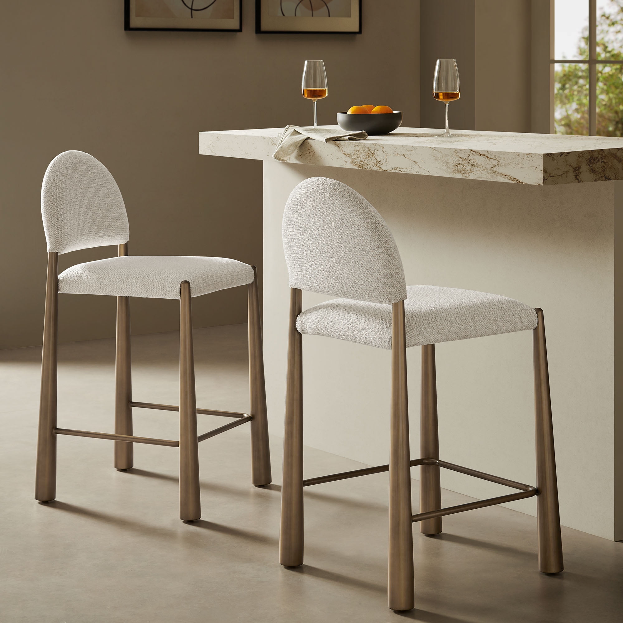 Modway Hayley Counter Stool in Brass Cream - Walmart.com