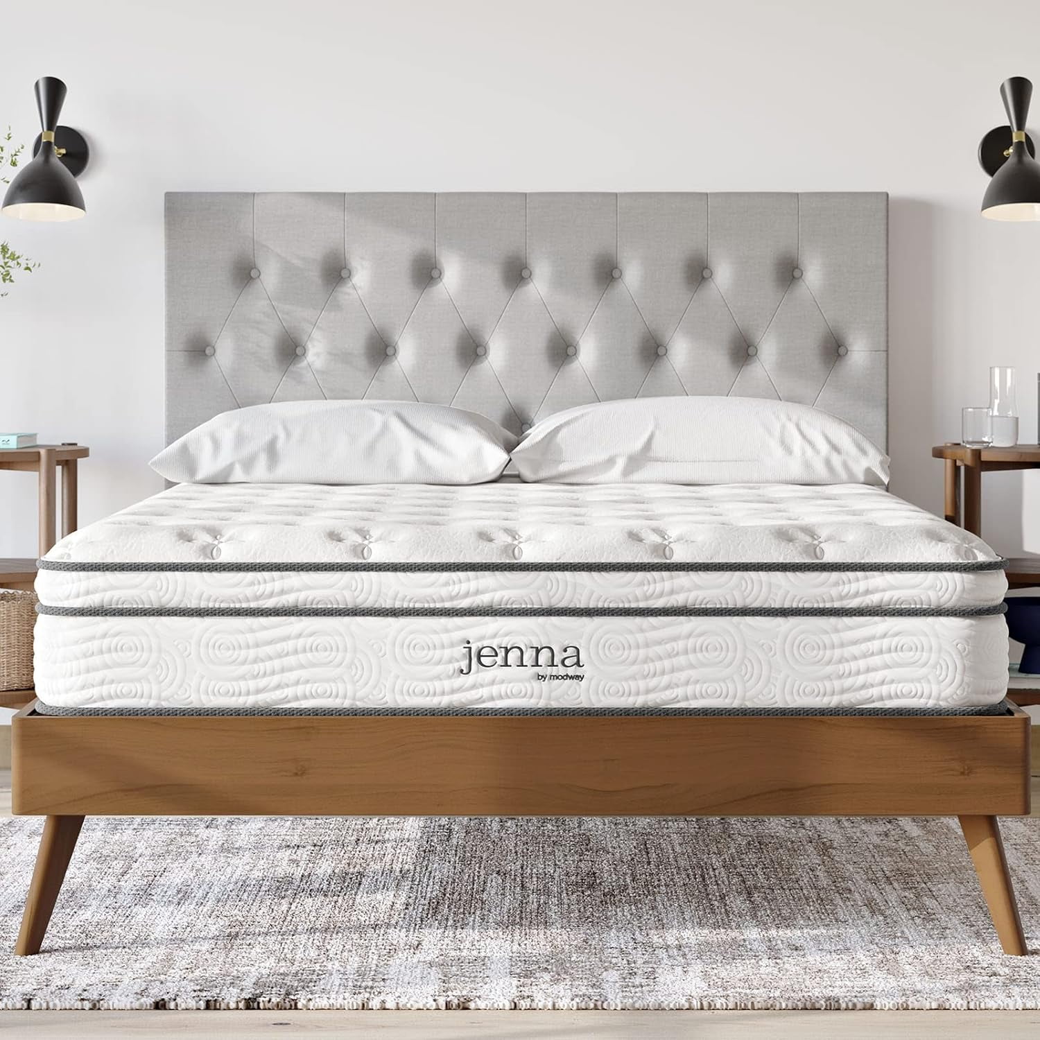 Modway Jenna 8” Innerspring and Memory Foam Narrow Twin Mattress With ...