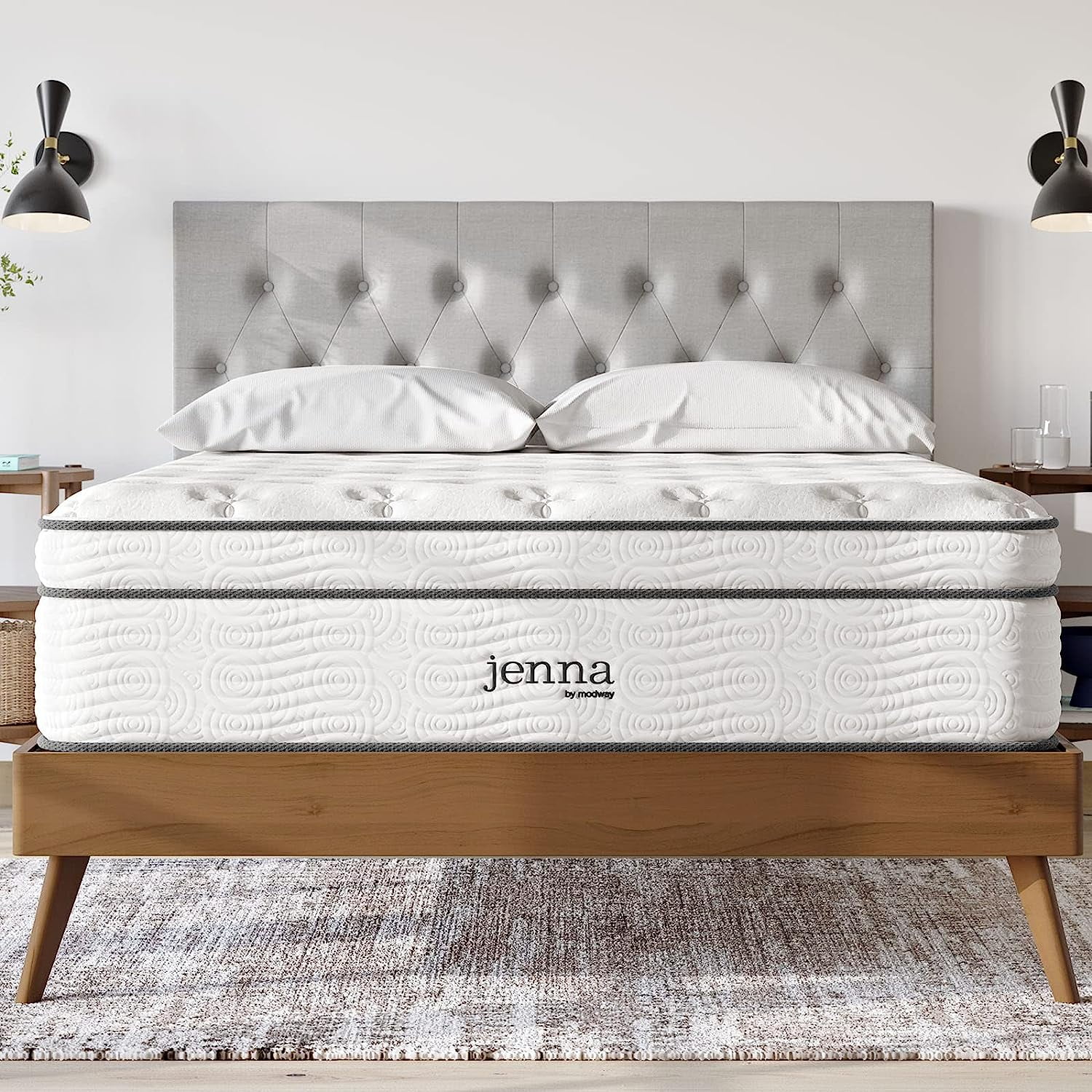 Modway Jenna 8” Innerspring and Memory Foam Narrow Twin Mattress With ...