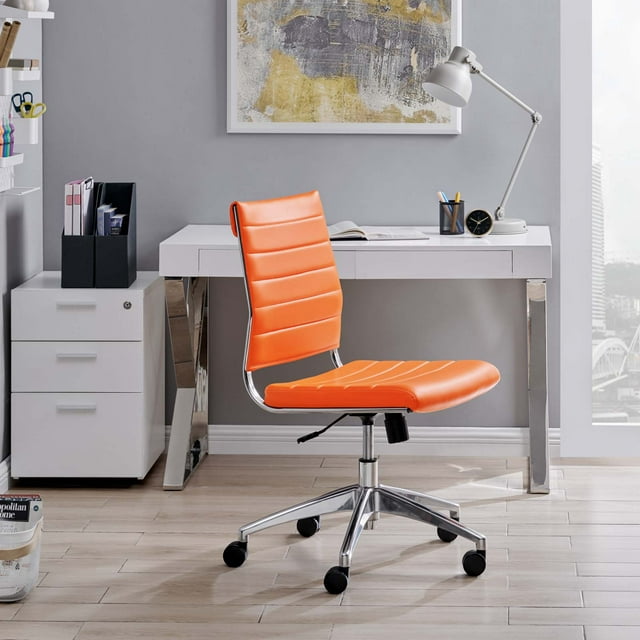Modway Jive Armless Midback Leatherette Office Chair, Multiple Colors ...