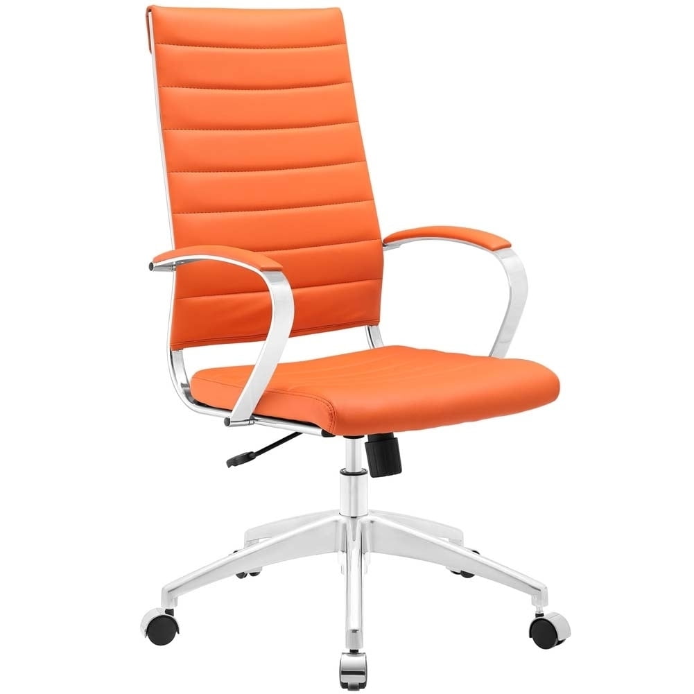 Modway Jive Modern Style Vinyl and Aluminum Highback Office Chair in Orange - Walmart.com