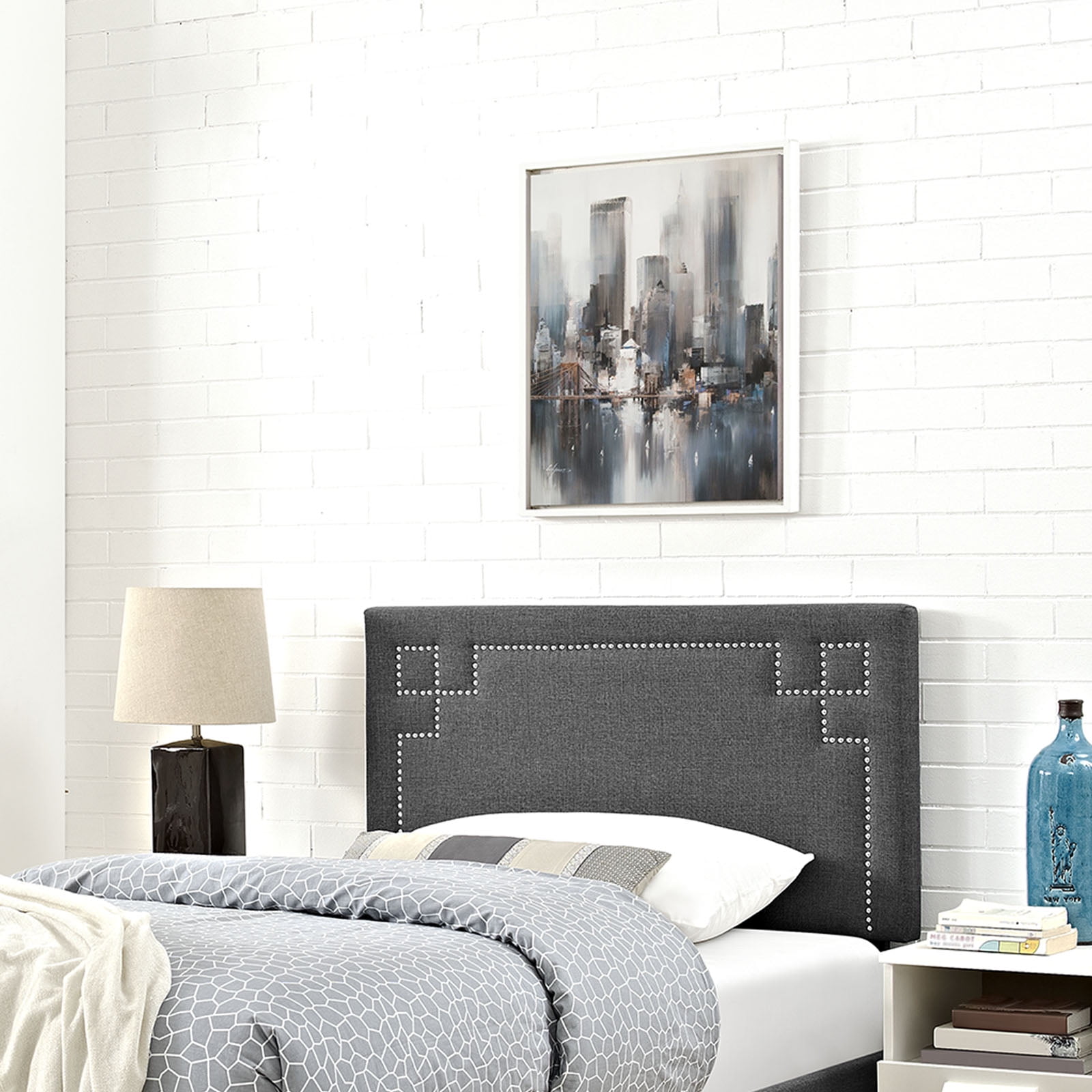 Modway Josie Nail Button Accent Headboard, Multiple Sizes and Colors ...