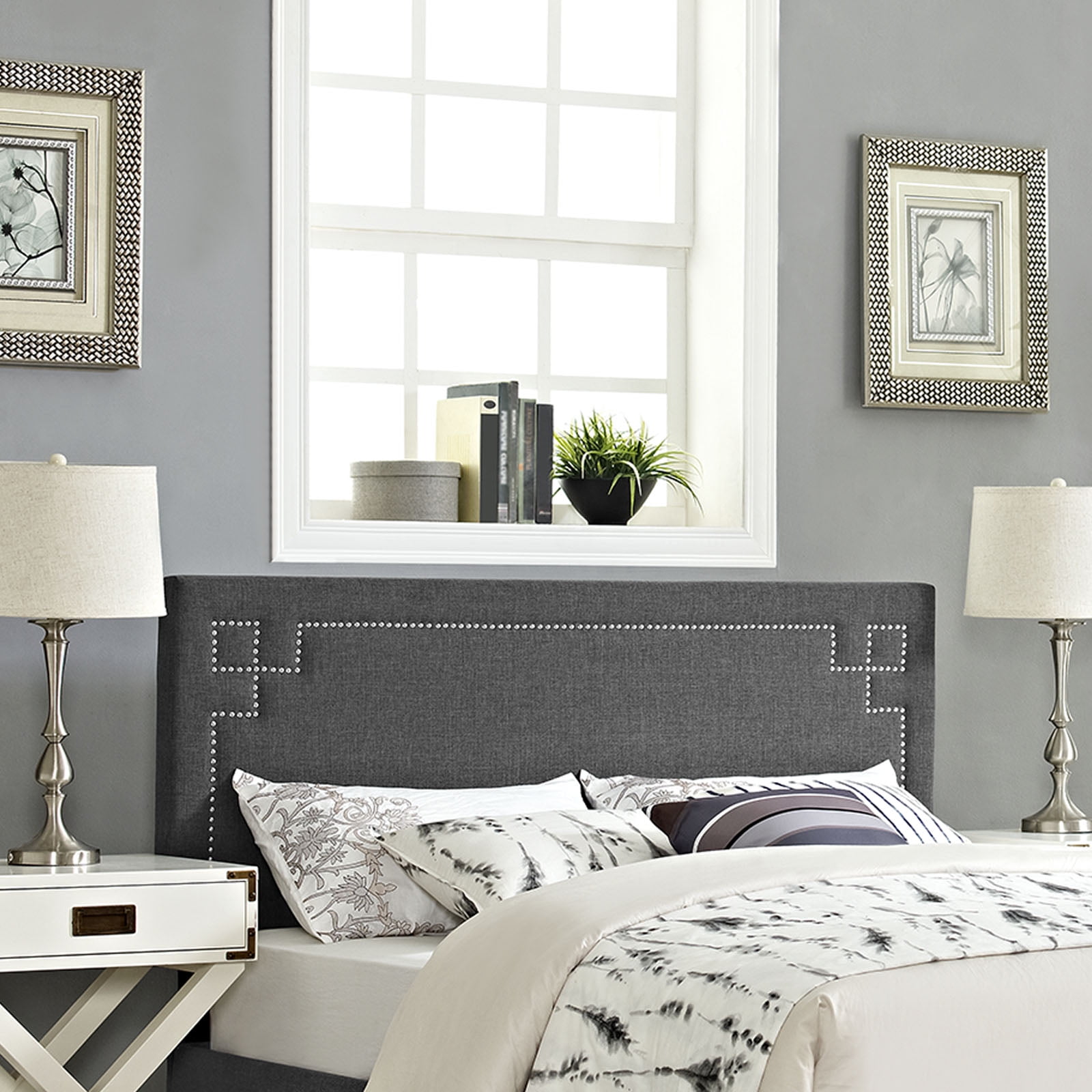 Modway Josie Nail Button Accent Headboard, Multiple Sizes and Colors ...