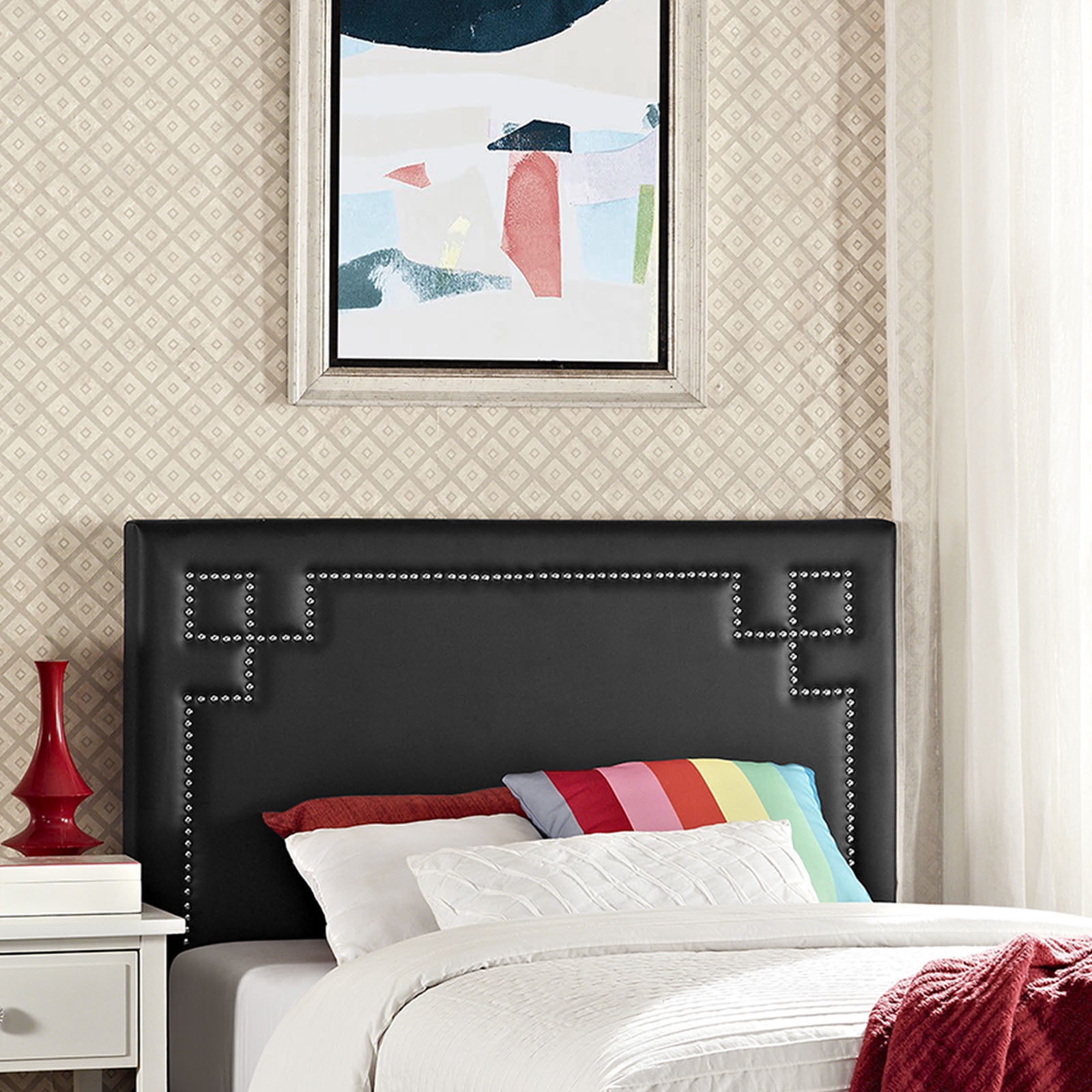 Modway Josie Nail Button Accent Headboard, Multiple Sizes and Colors ...