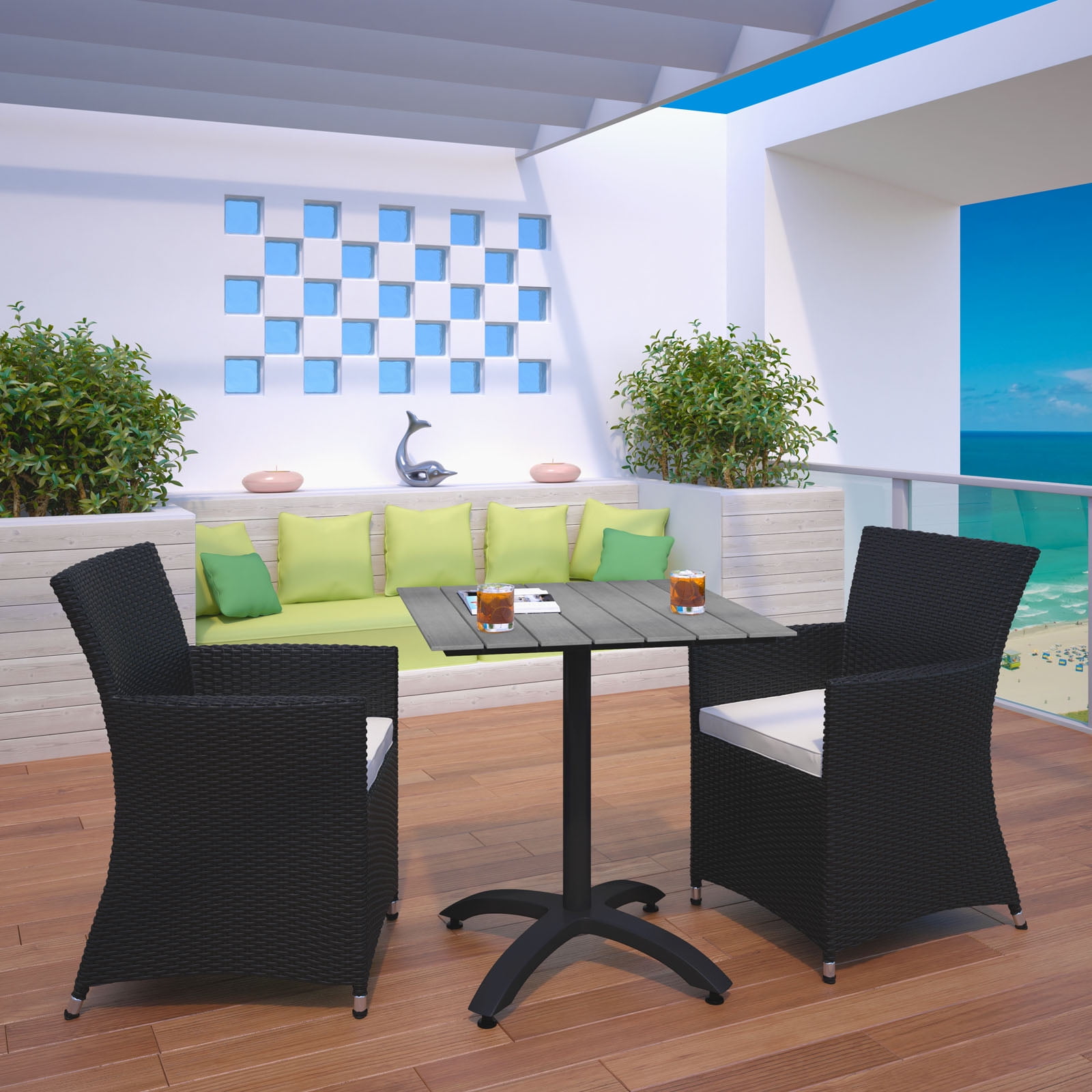 Modway Dining Furniture Sets for Outdoor Restaurant Patios - Walmart ...