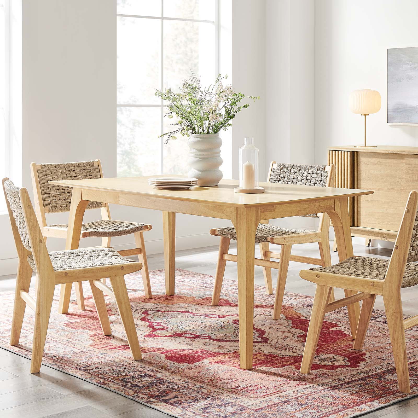 Modway Juxtapose 63” Rectangle Dining Table in Oak Oak - Walmart.com