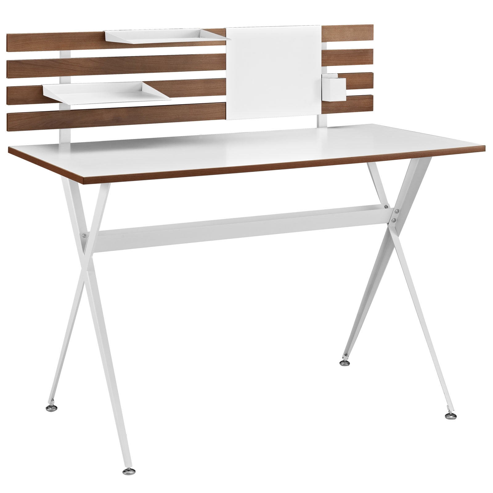 Modway Knack Wood Grain Panel Office Desk in Cherry - Walmart.com