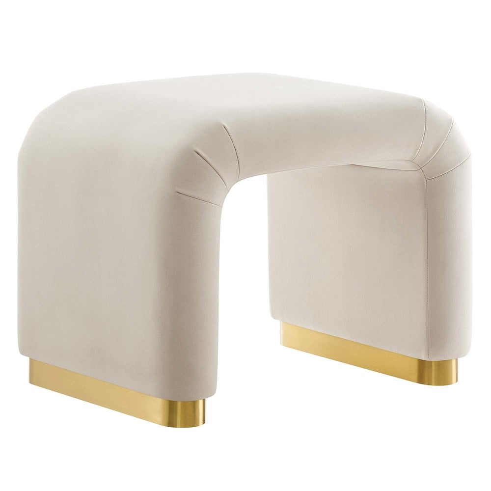 Koda Performance Velvet Waterfall Stool in Brass Almond - Walmart.com
