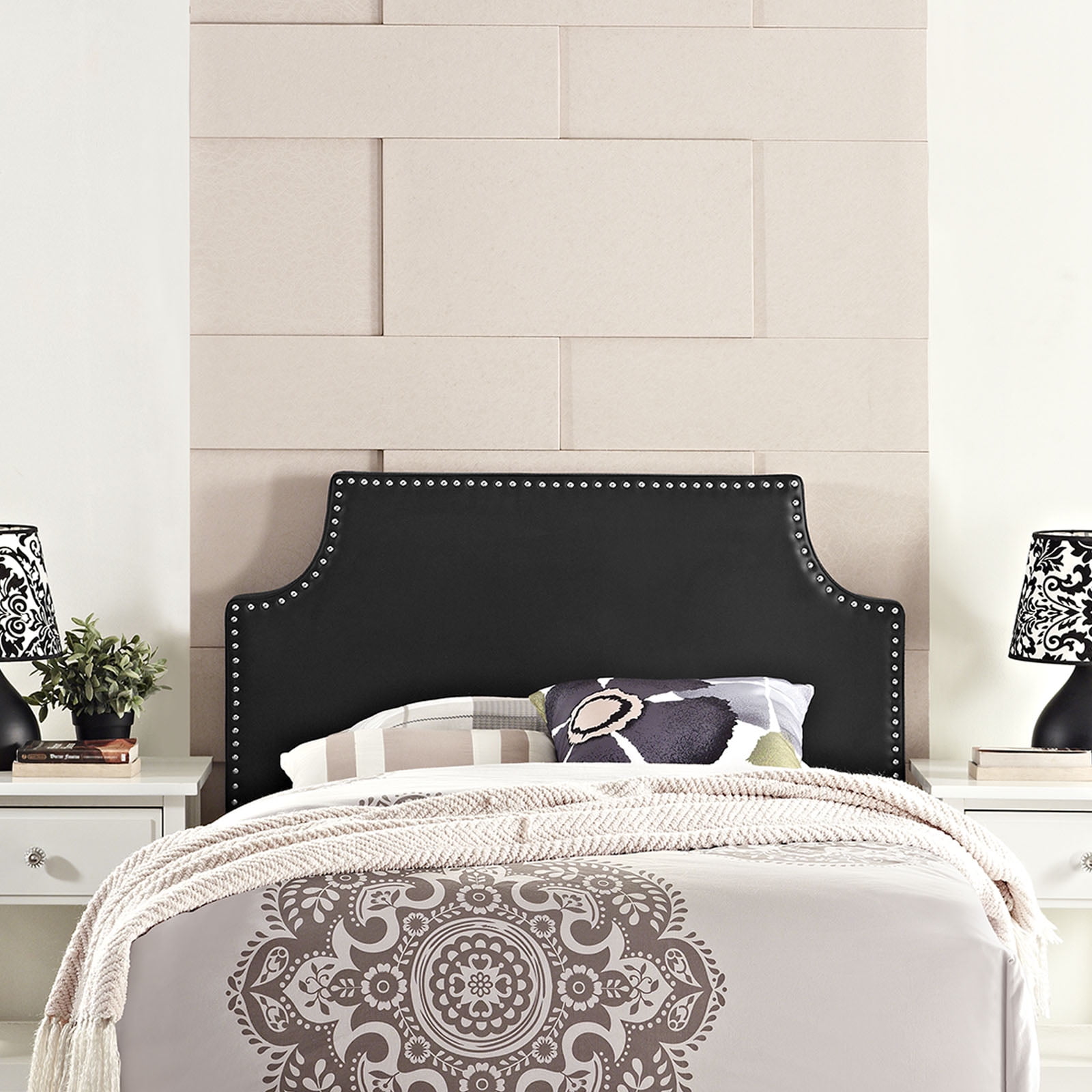 Modway Laura Nail Button Accent Headboard, Multiple Sizes and Colors ...