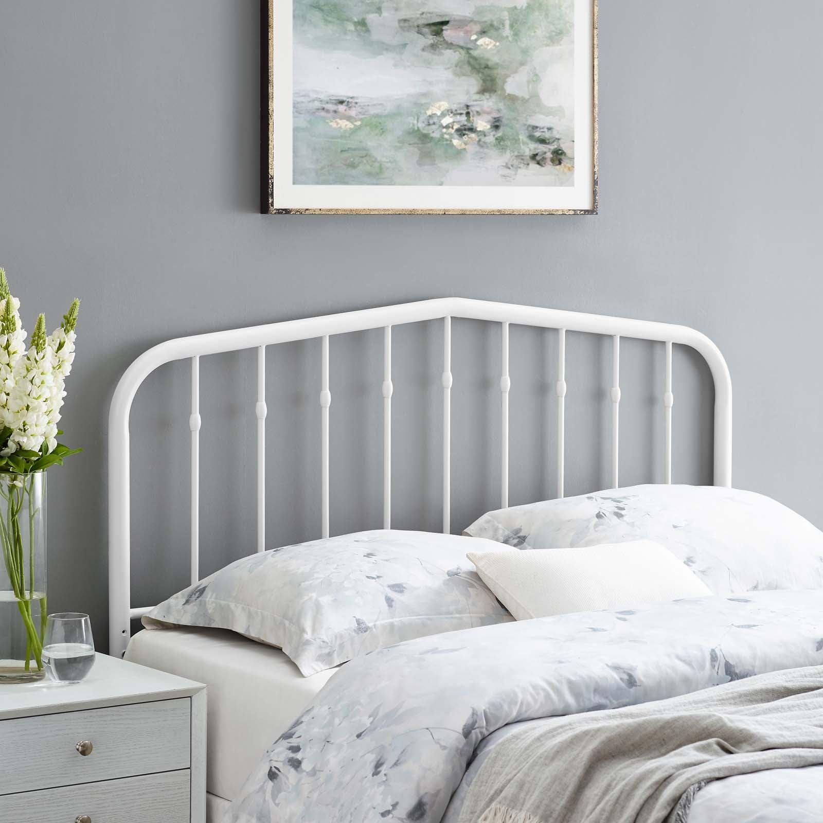 Modway Lennon King Metal Headboard in White - Walmart.com