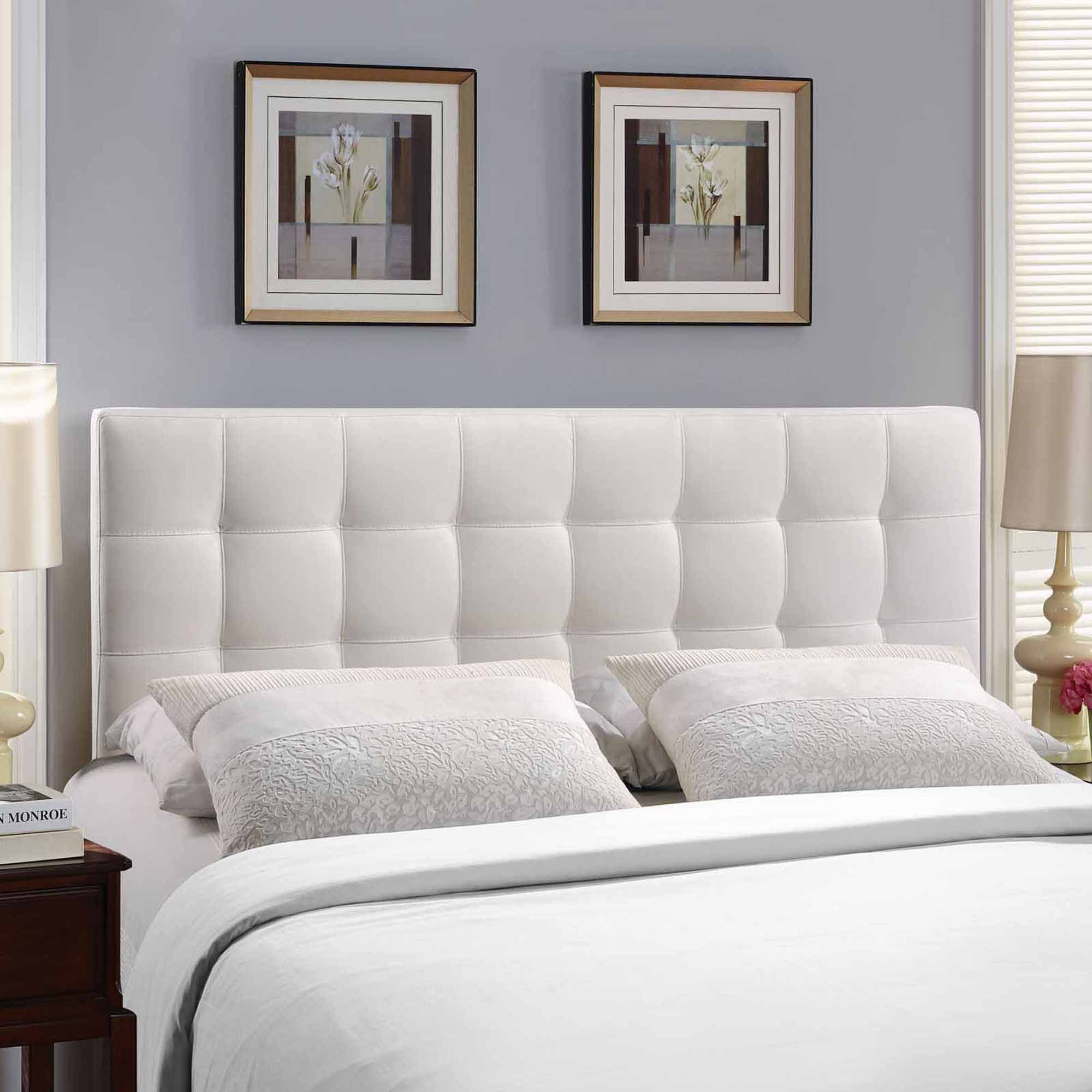 Modway Lily King Size Upholstered Padded Headboard in Faux Leather ...