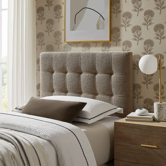 Lily Upholstered Twin Size Headboard in Taupe - Walmart.com