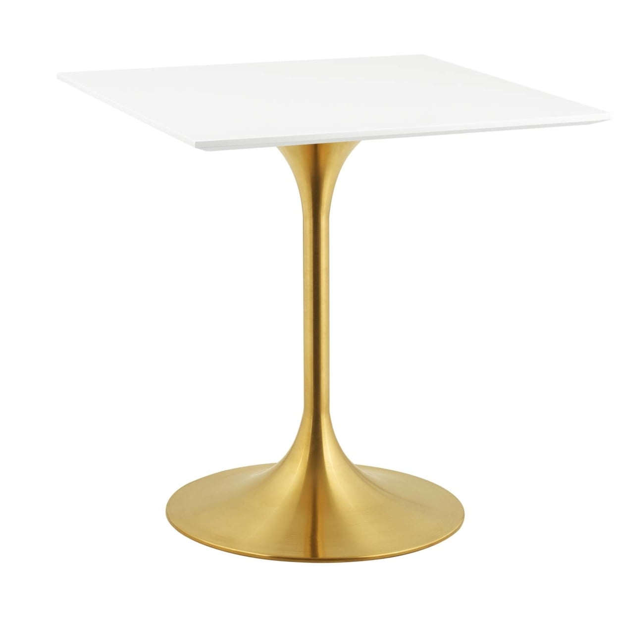 Modway Lippa 28" Square Dining Table in Gold White - Walmart.com