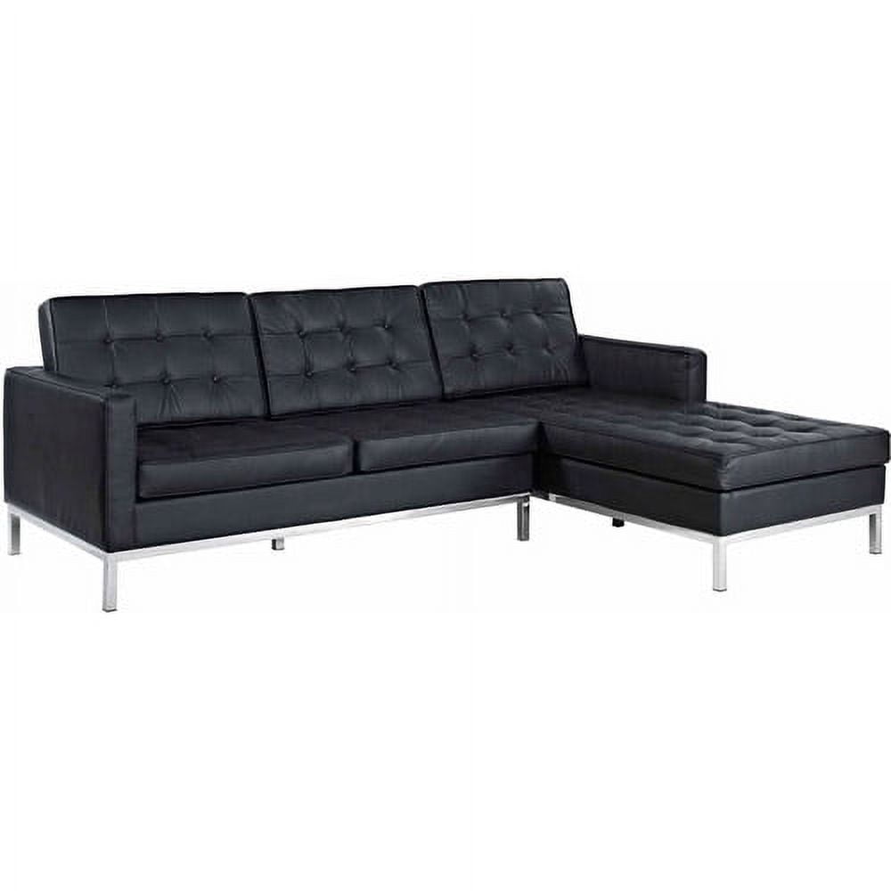 Modway Loft Leather Left-Arm Corner Sectional Sofa, Multiple Colors ...