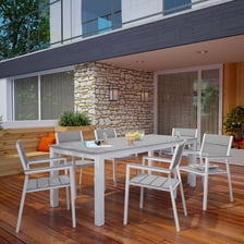 Summit Living 7-Piece Outdoor Dining Set, Cast Aluminum Chairs & Steel ...