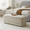 Mezzo Upholstered Performance Velvet Storage Bench in Almond - Walmart.com
