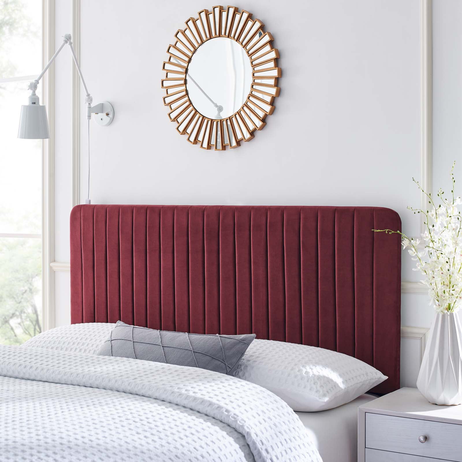 Modway Milenna Channel Tufted Performance Velvet Full/Queen Headboard ...