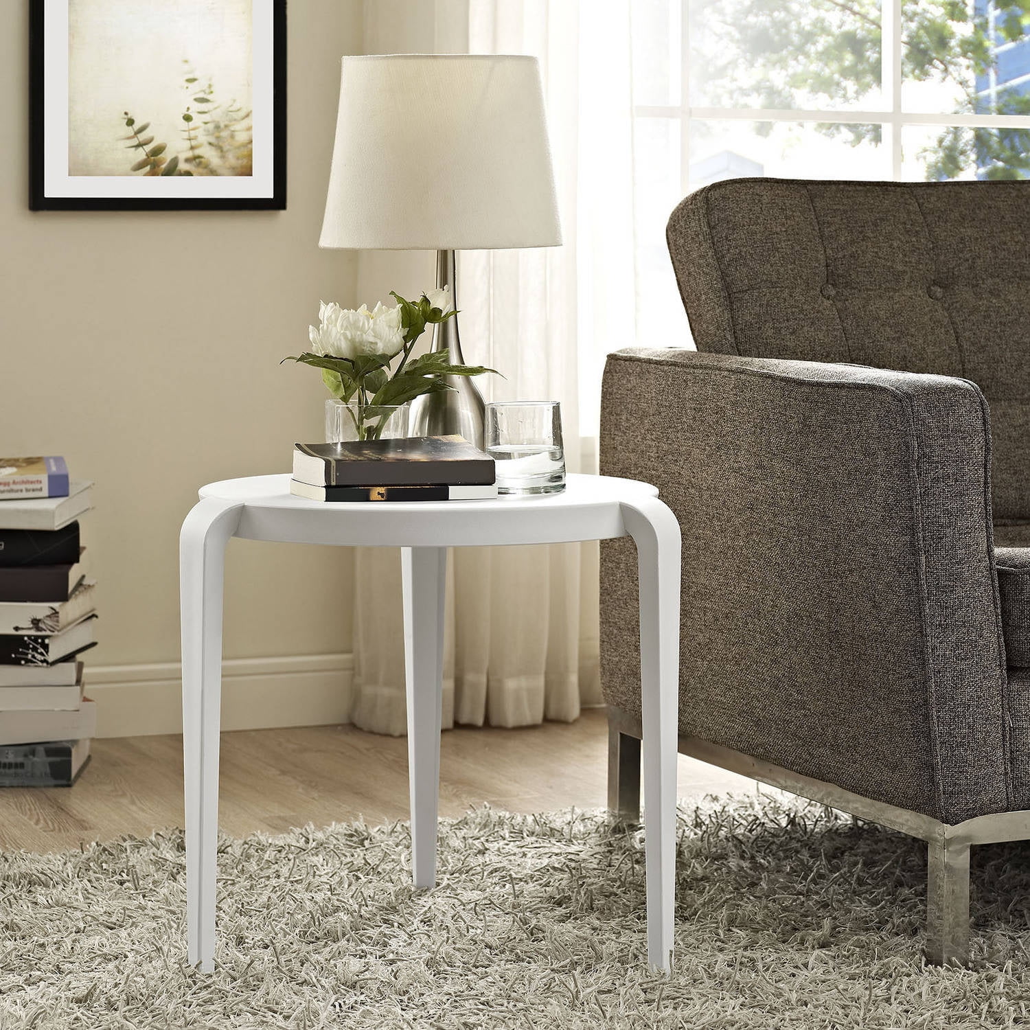 Modway Modern Spin Side Table Fully Assembled, Multiple Colors ...