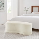 Nimbus 48" Upholstered Ottoman Bench in Cream - Walmart.com