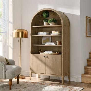 Sunny Designs Logan Arched Bookcase in White Color - Walmart.com