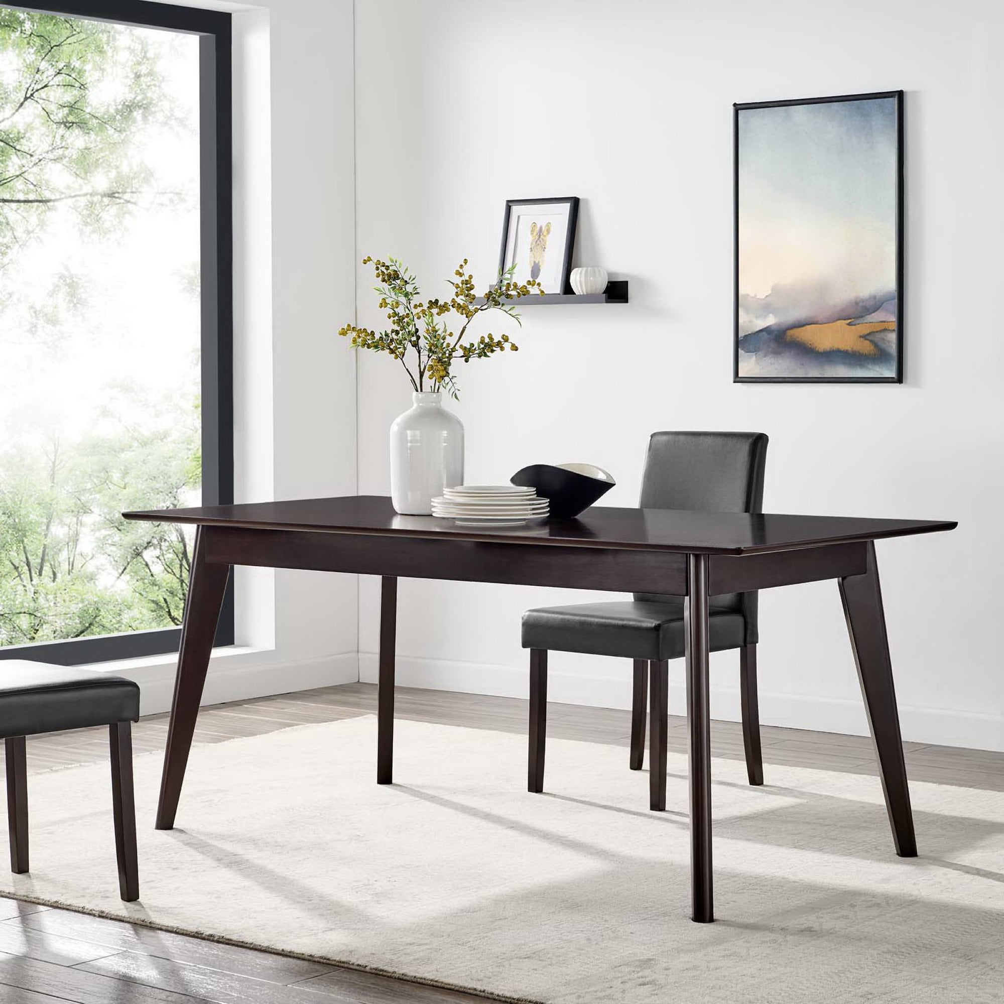Modway Oracle 69" Rectangle Modern Wood Dining Table in Cappuccino ...