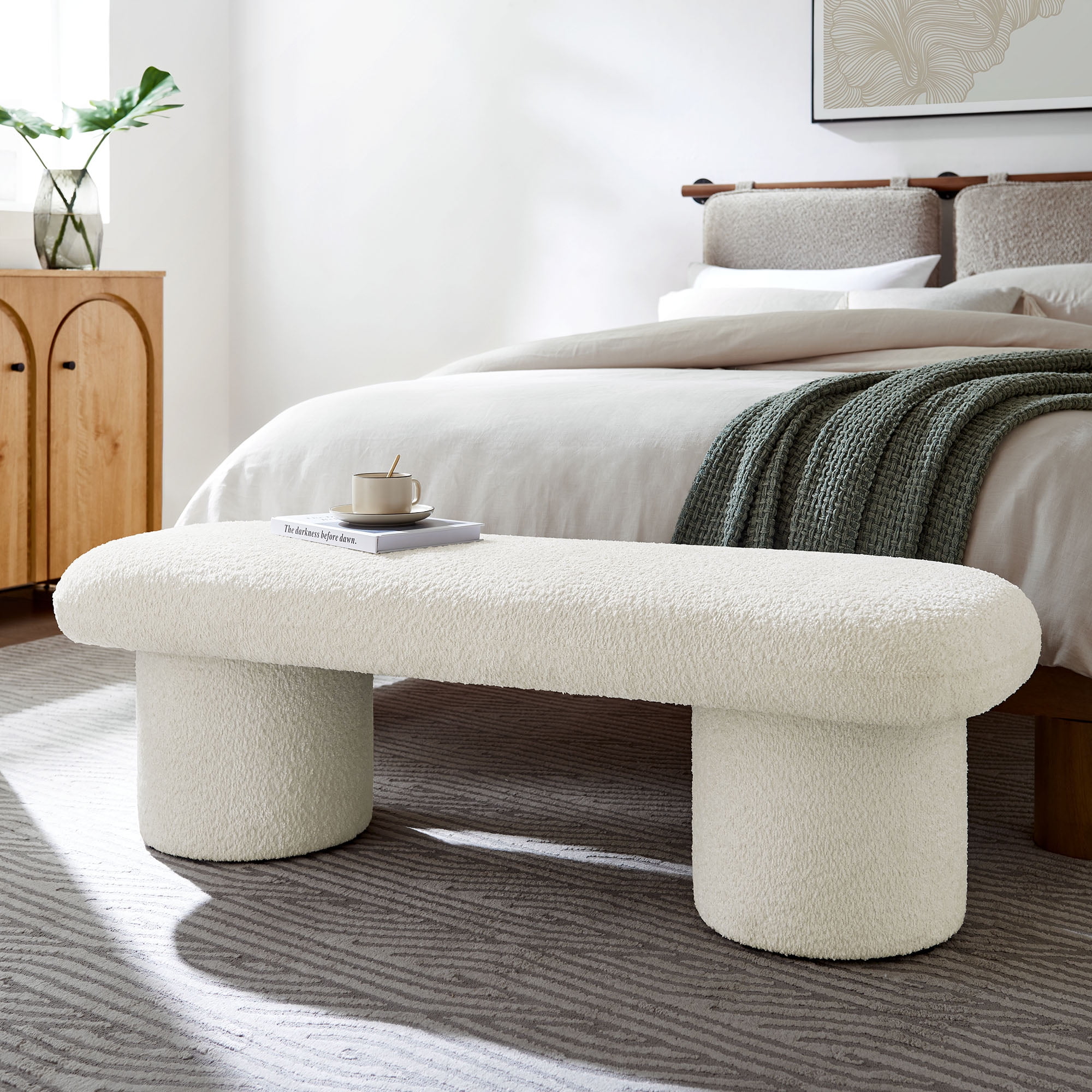 Modway Orla Bench in Cream - Walmart.com