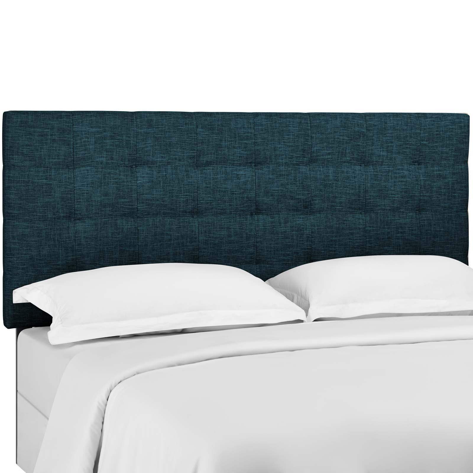 Modway Paisley Tufted Upholstered Linen Full Queen Headboard in Azure ...