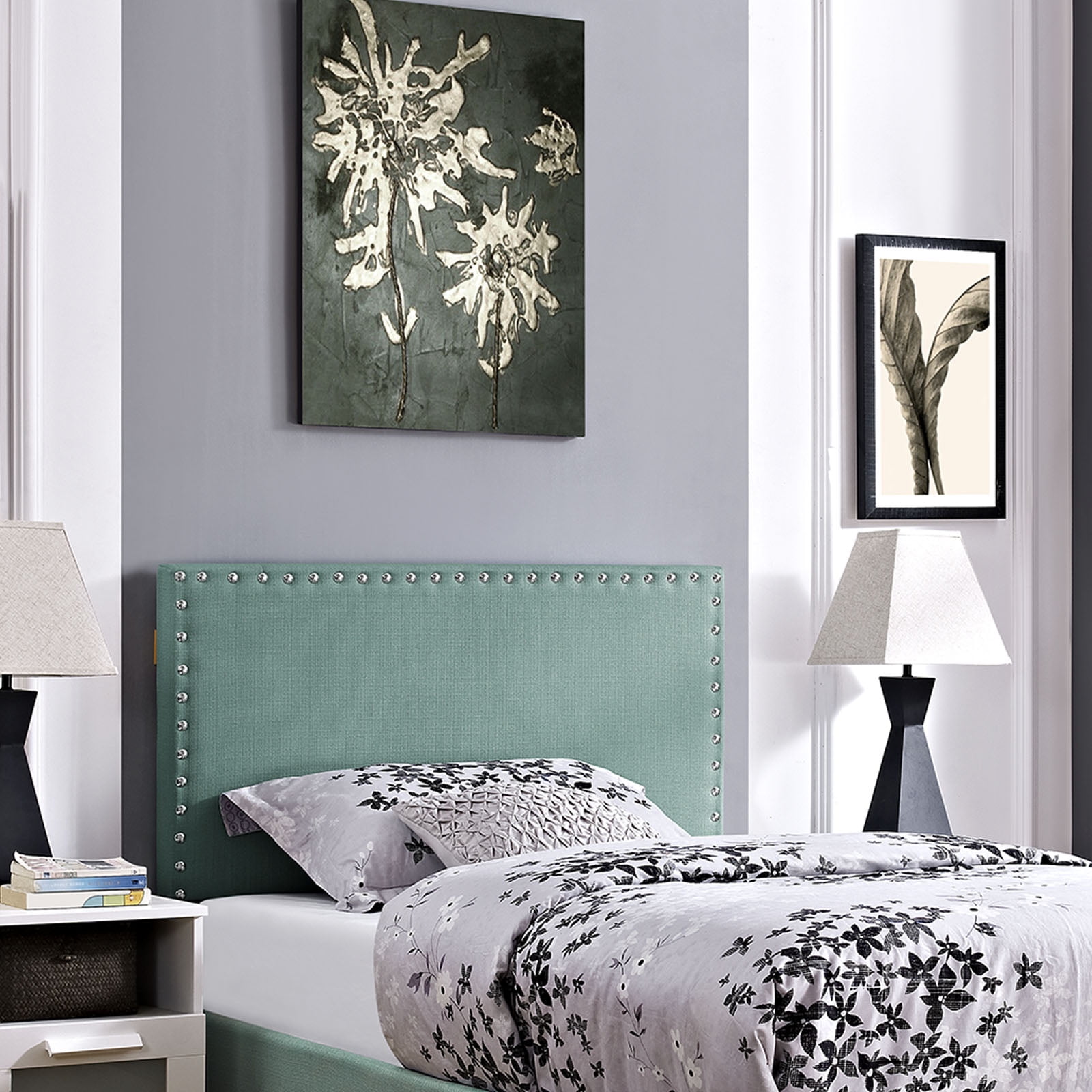 Modway Phoebe Nail Button Accent Headboard, Multiple Sizes and Colors ...