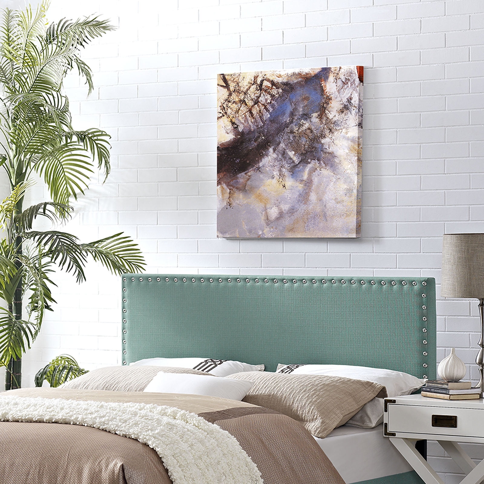 Modway Phoebe Nail Button Accent Headboard, Multiple Sizes and Colors ...