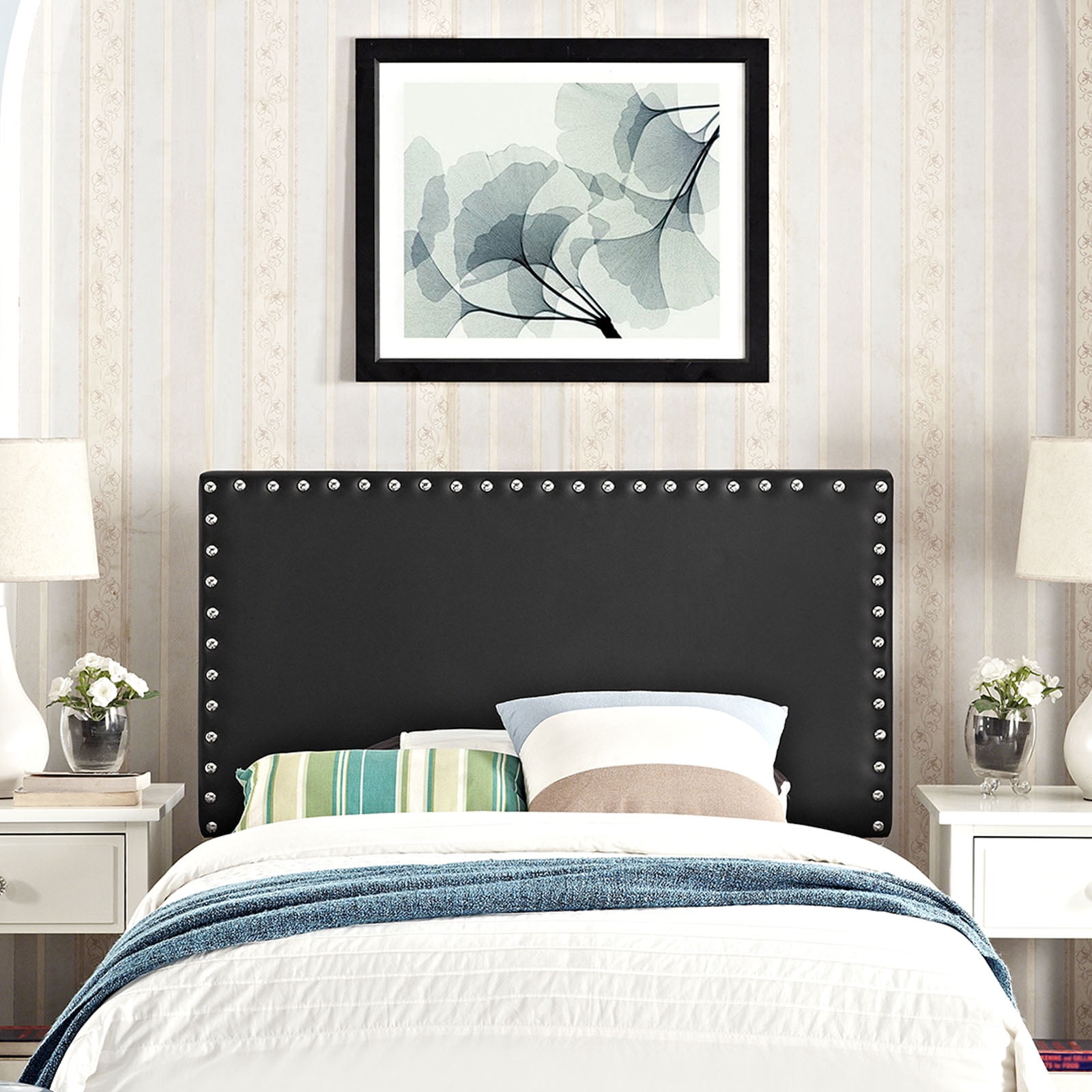 Modway Phoebe Nail Button Accent Headboard, Multiple Sizes and Colors ...