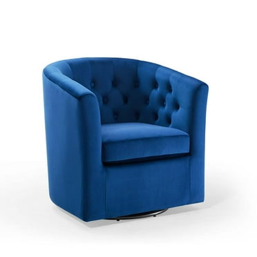 "Ebello Comfortable Blue Swivel Bucket Chair for Living Room and ...