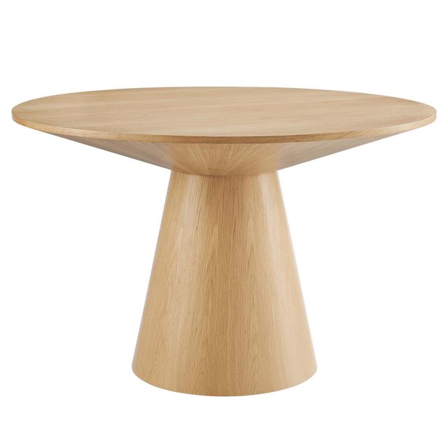 Modway Provision 47" Round Oak Dining Table, Modern Style, MDF Wood ...
