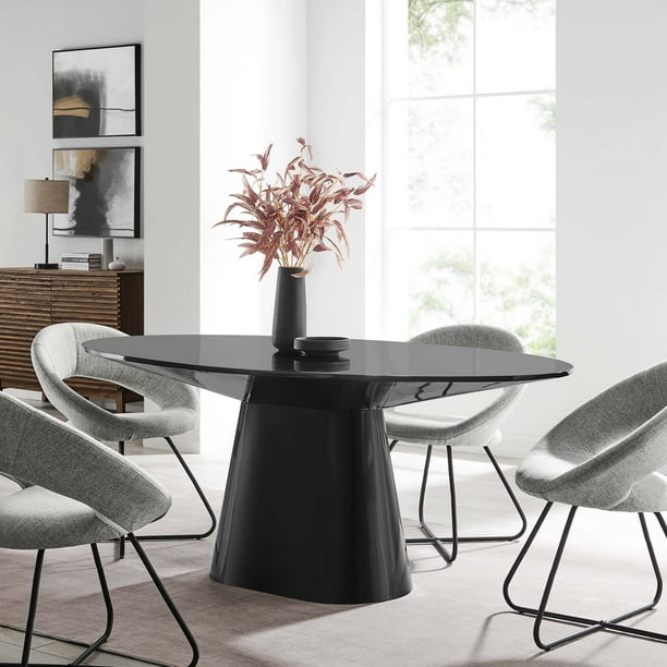 Modway Provision 75" Oval Dining Table in Black - Walmart.com